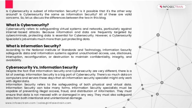 What is Information Security, and How is it Different from ...