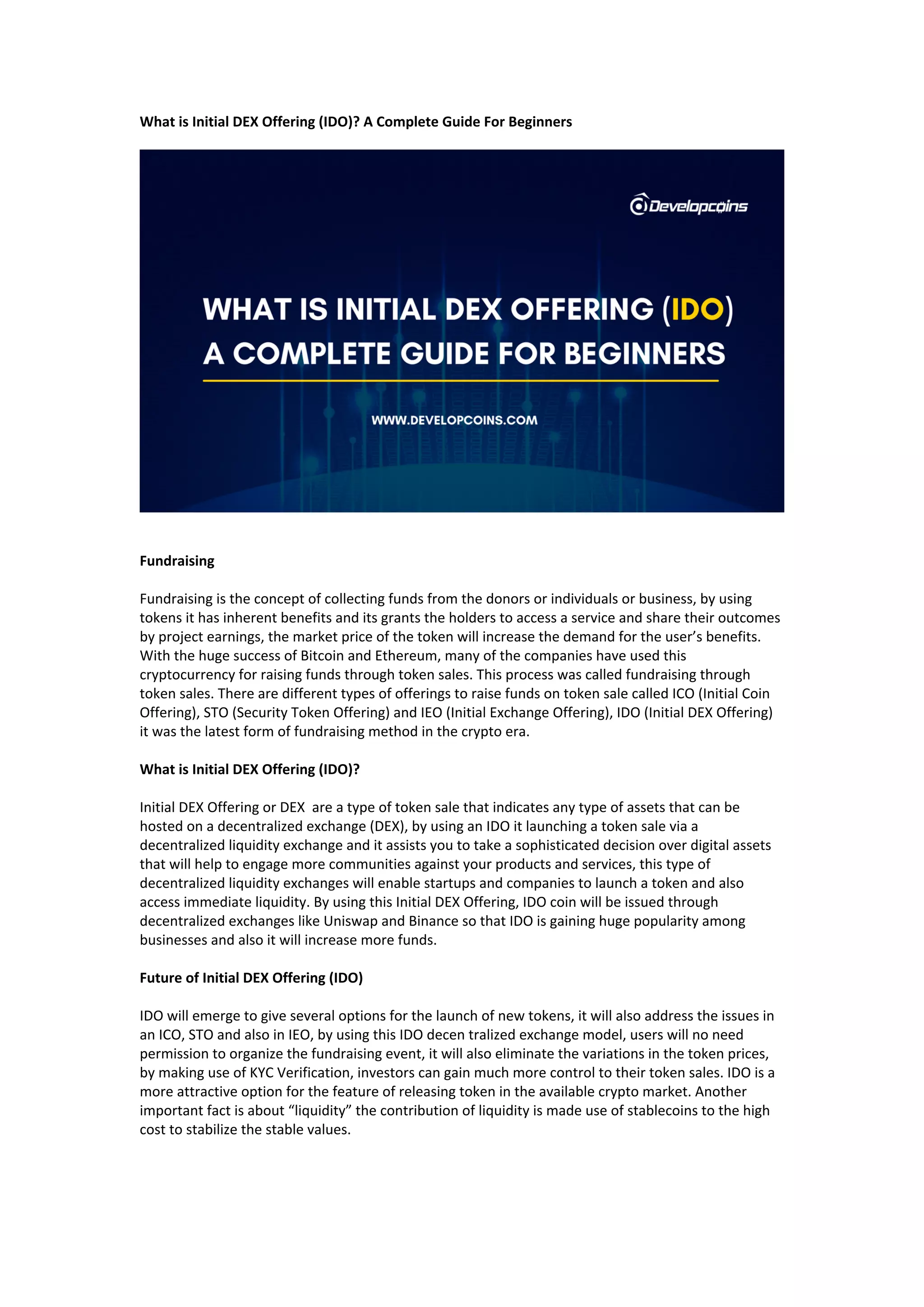 What is initial dex offering | PDF