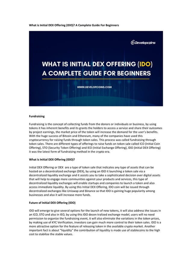What is initial dex offering | PDF