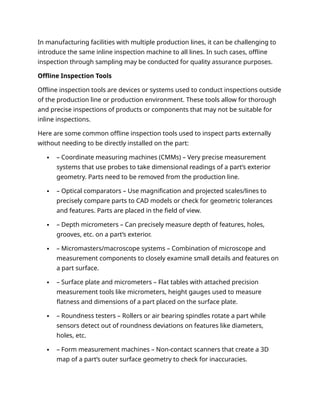 What is Inline Inspection.docx TUP MANILA | PDF