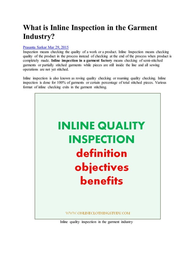 Inspection in garment industry | DOCX