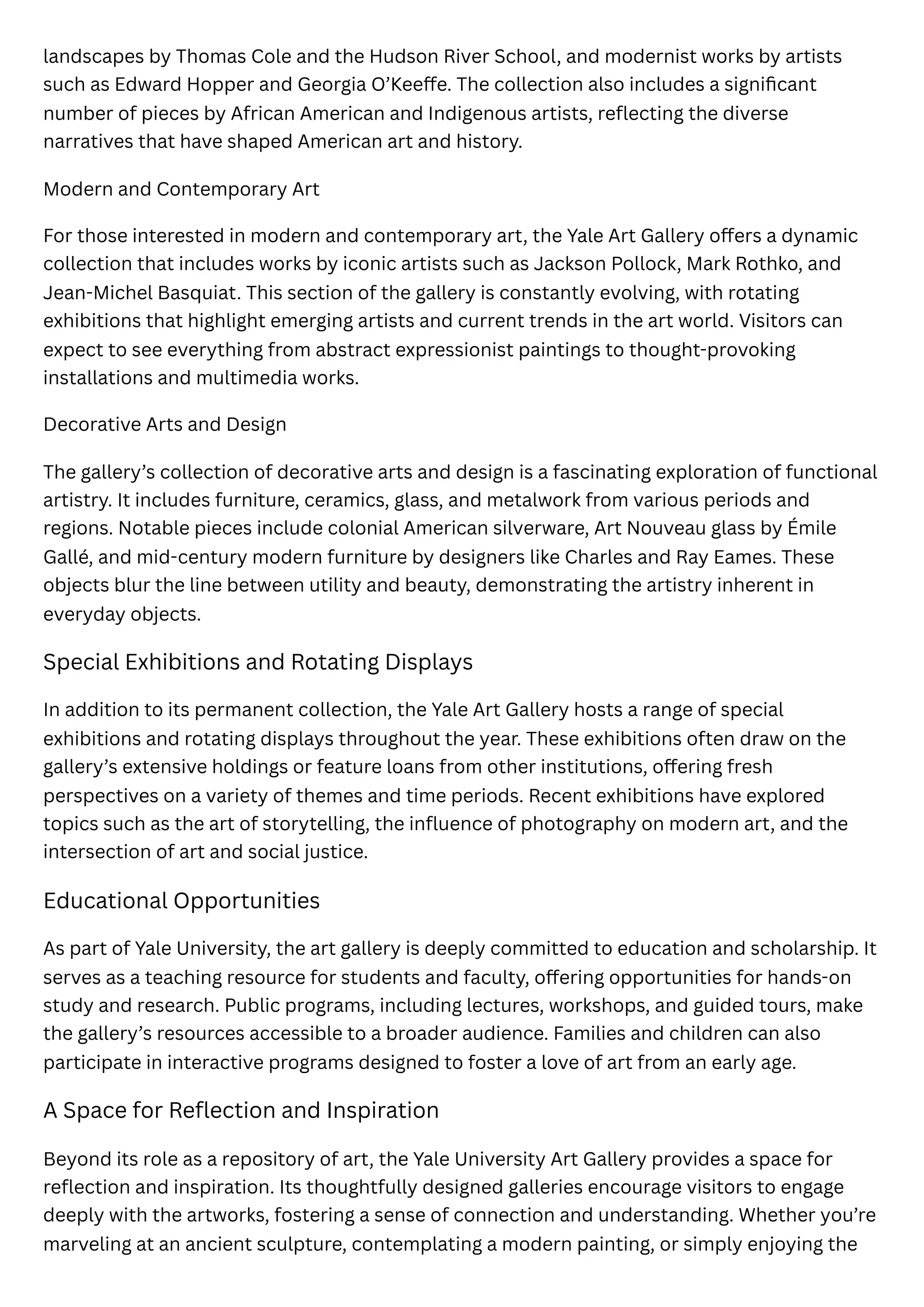 What is inside the Yale University Art Gallery | PDF