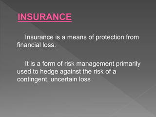 What is insurance | PPTX