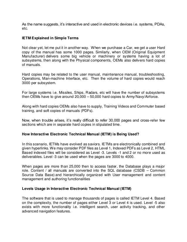 What is Interactive Electronic Technical Manual (IETM) and How Does it ...