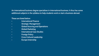 What is international business course | PPT