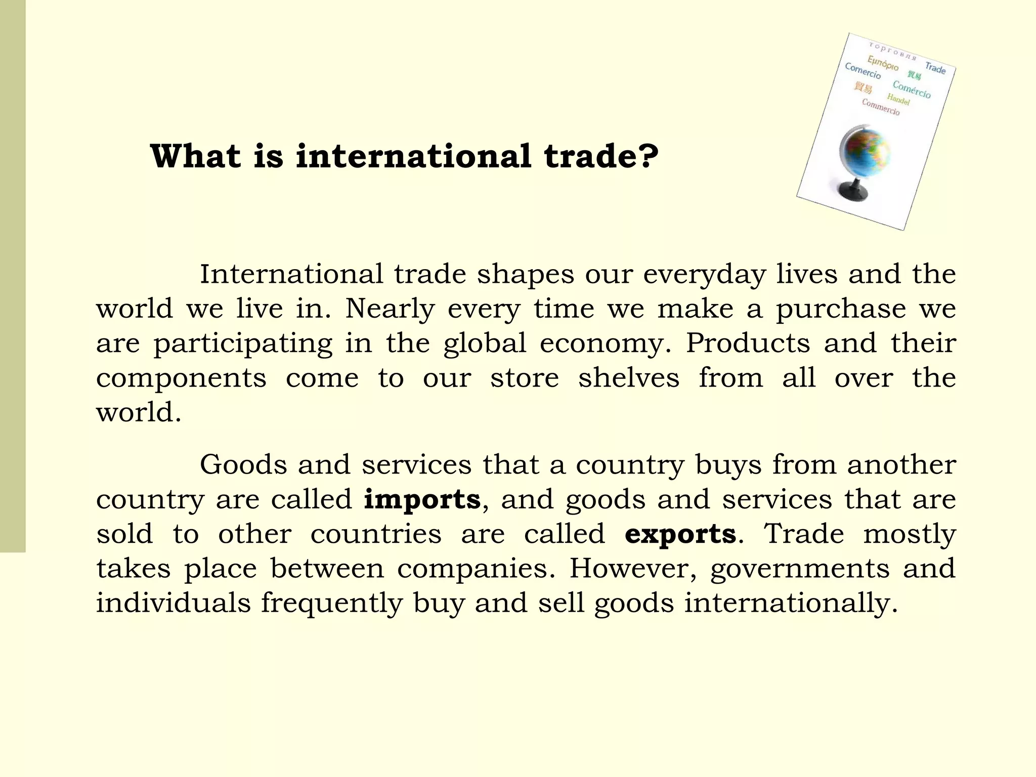 What is international trade les 1 | PPT