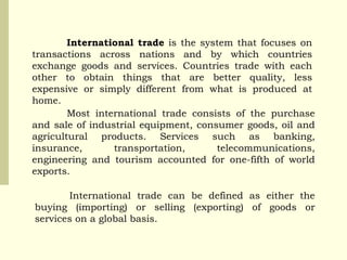 What is international trade les 1 | PPT