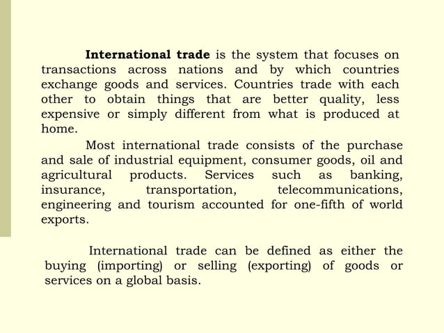 What is international trade les 1 | PPT