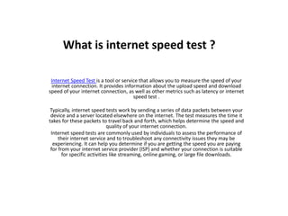 Check Internet Speed Test | PPTX