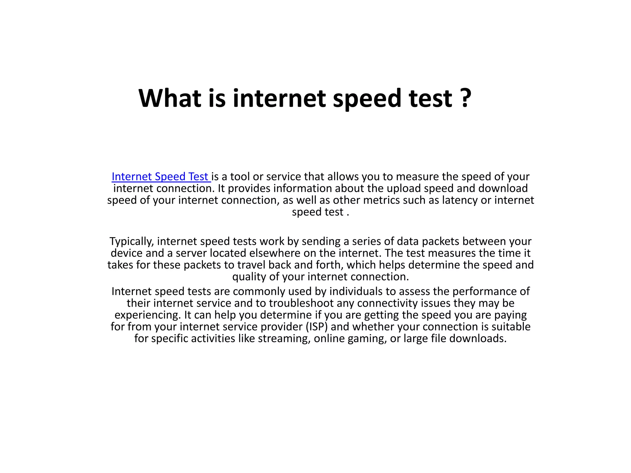 What is Download Speed Test ? | PPT | Free Download