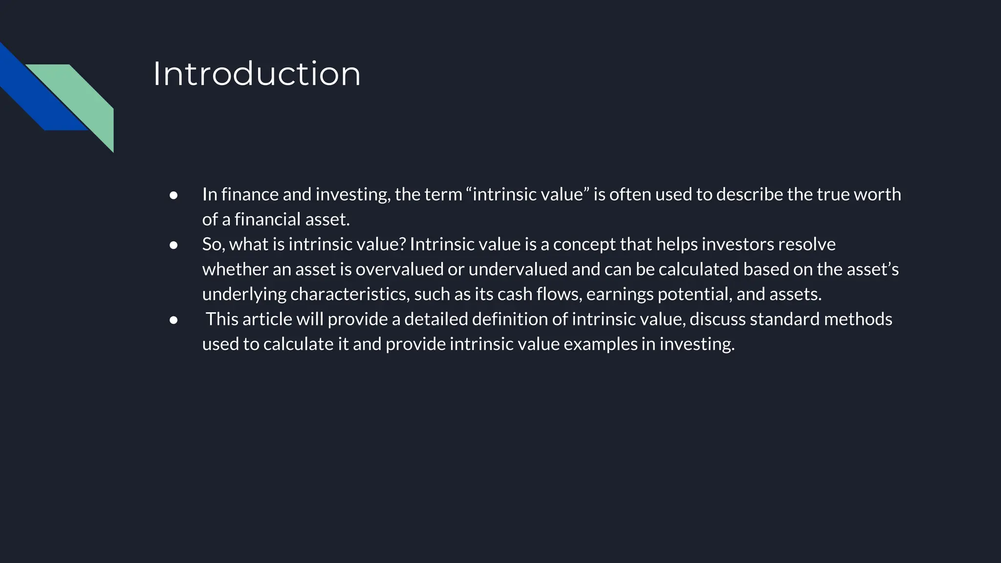 What Is Intrinsic Value Definition And Examples Pptx