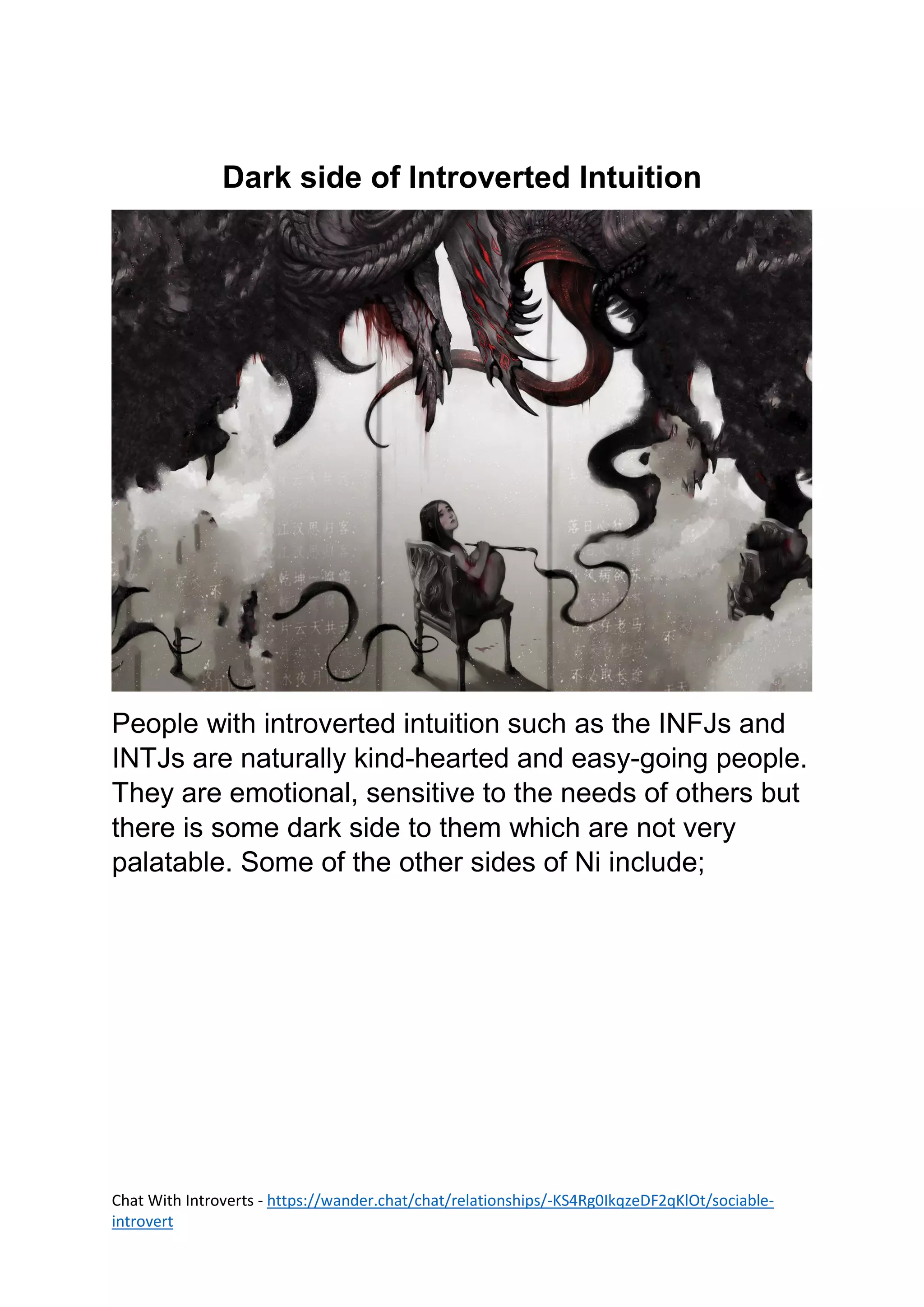 What is introverted intuition, dark side and benefits of introverted intuition | PDF