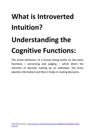 What is introverted sensing | PDF