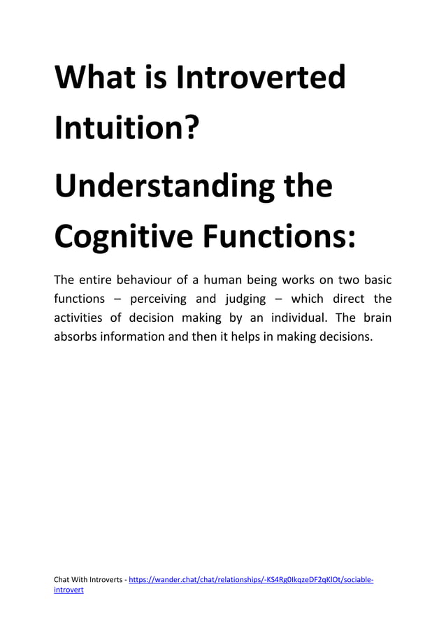 What is introverted sensing | PDF