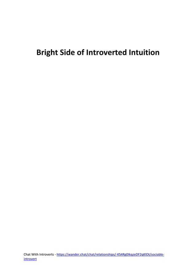 What is introverted sensing | PDF
