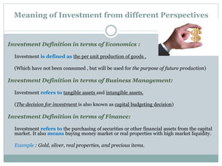 What is investment 1 | PPTX