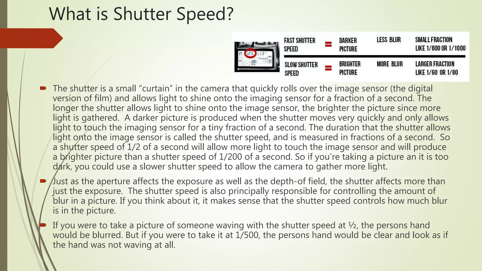 What is ios, shutter speed and aperture photography | PPTX