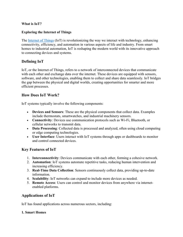 What is IoT? Exploring the Internet of Things | PDF