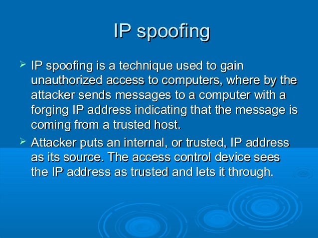 What is ip spoofing