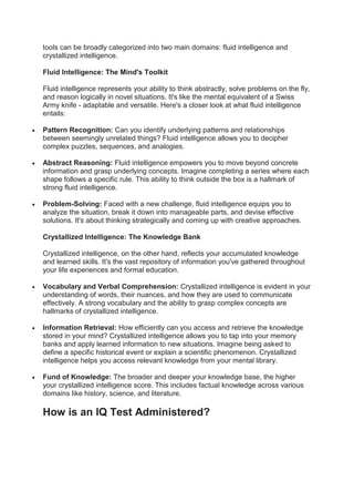 What is an IQ testing | IQ Score | IQ Level | PDF