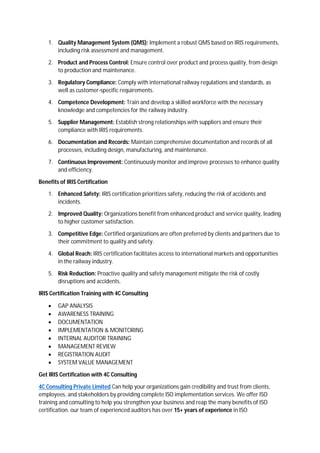 What is IRIS Certification and Why Should You Get It.pdf | Rail Travel ...