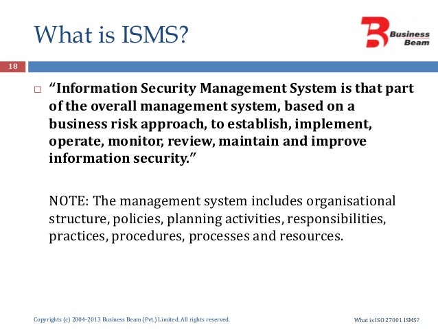 What is ISO 27001 ISMS