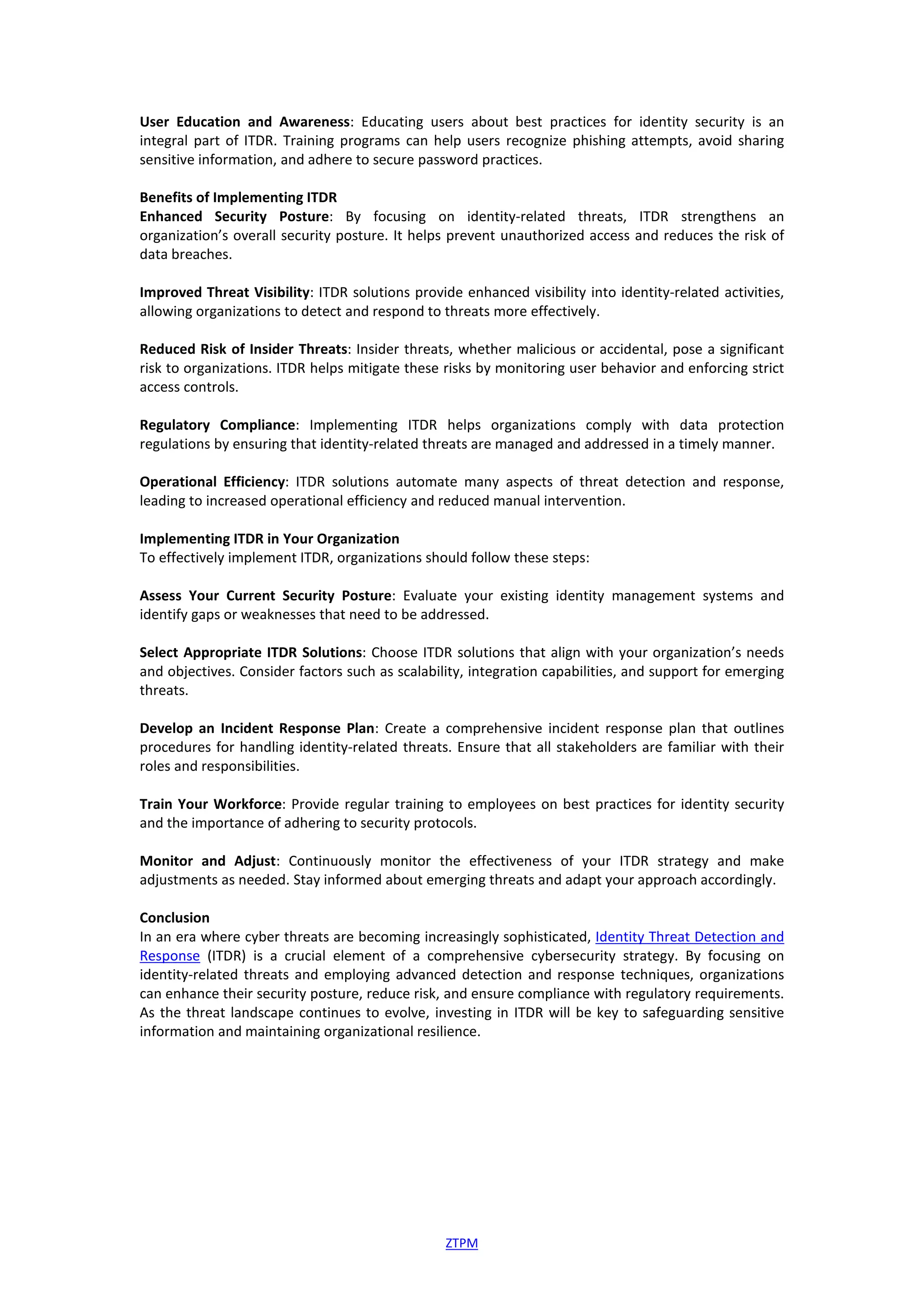 What is ITDR - identity threat detection and response | PDF