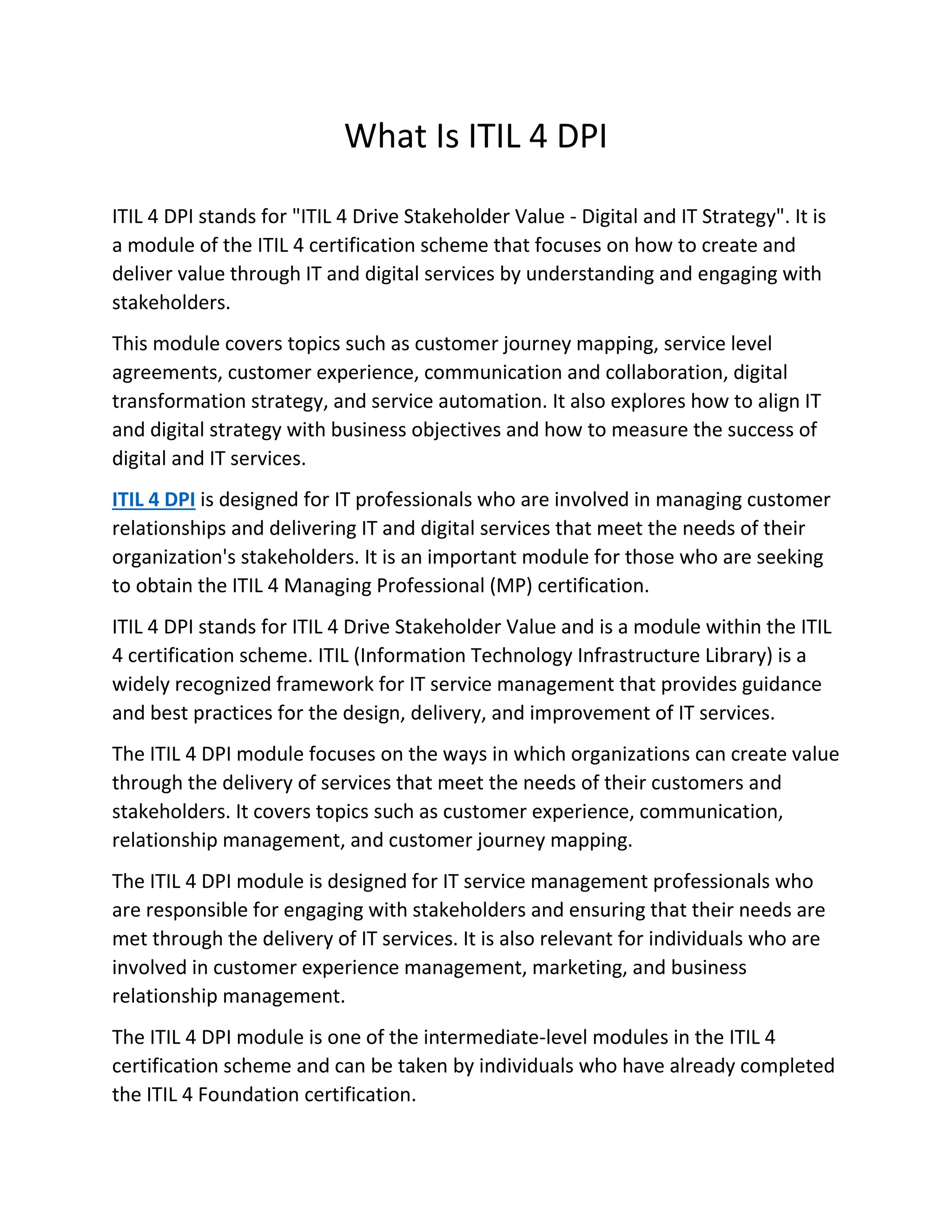 What Is ITIL 4 DPI.docx