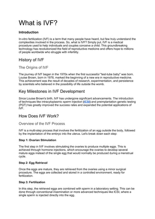 What Is IVF for pregnancy and How Does IVF Work? | PDF