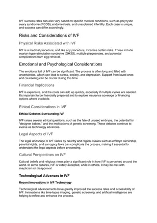 What Is IVF for pregnancy and How Does IVF Work? | PDF