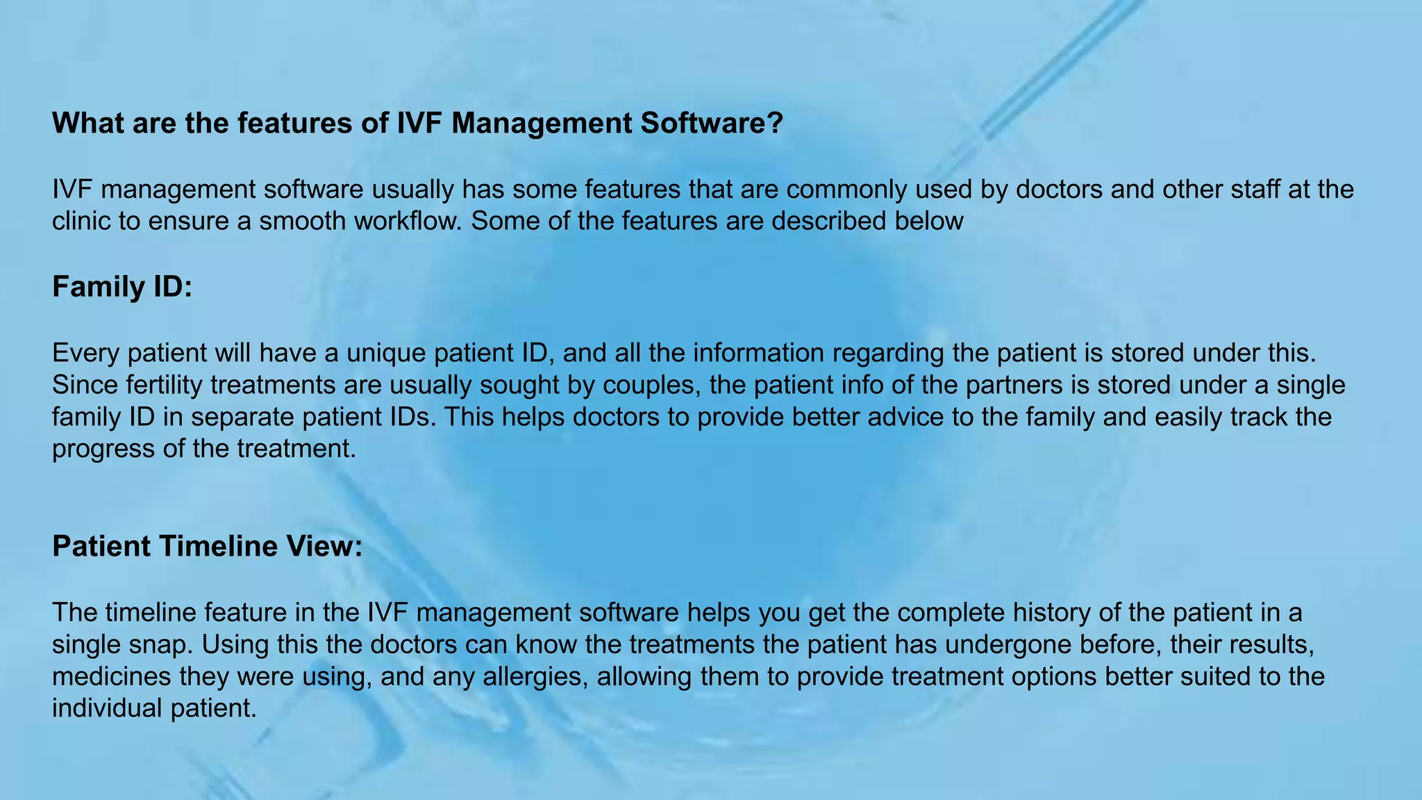 What is IVF Management Software and Its Features.pptx | Infertility ...