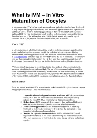 What is IVM – In Vitro Maturation of Oocytes.docx