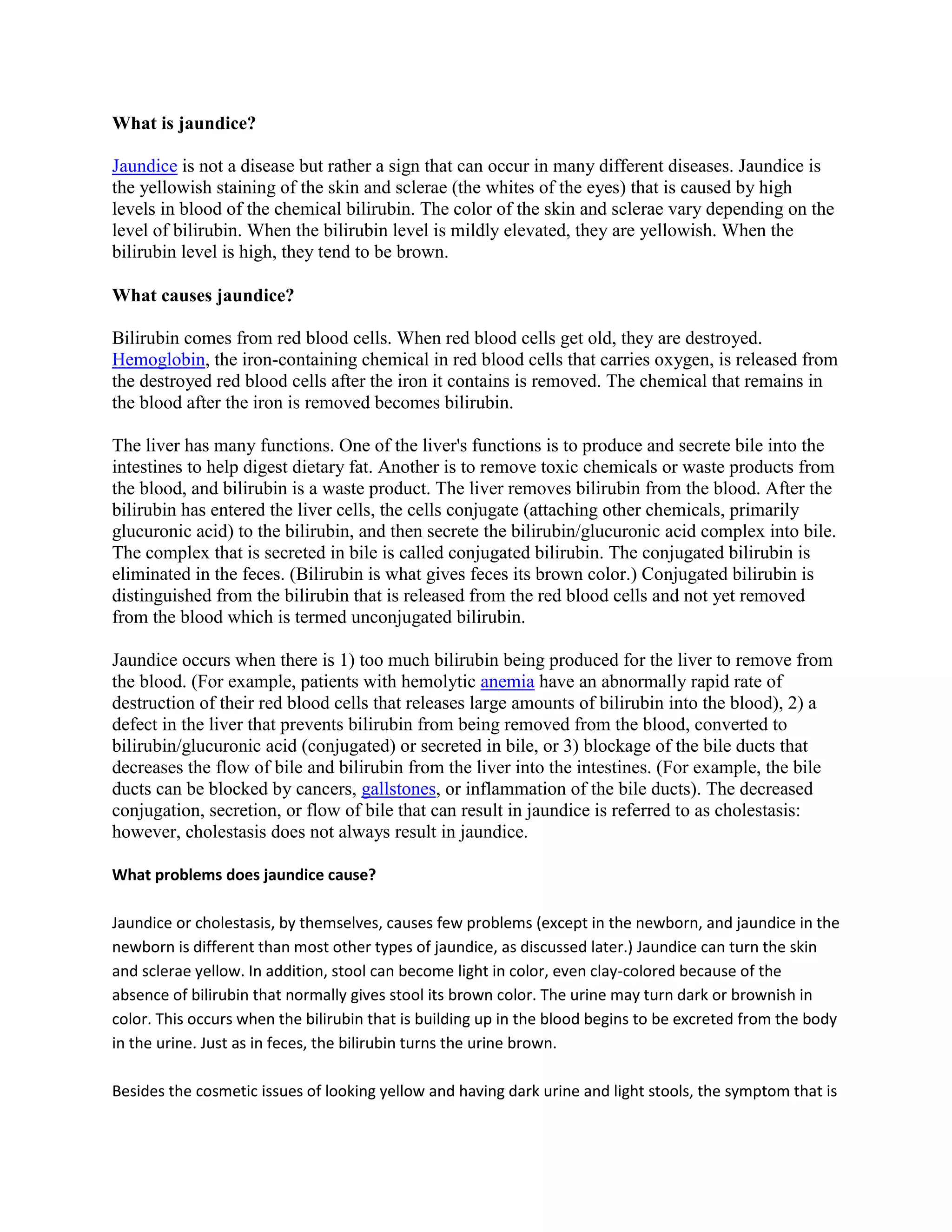 What Is Jaundice | DOCX