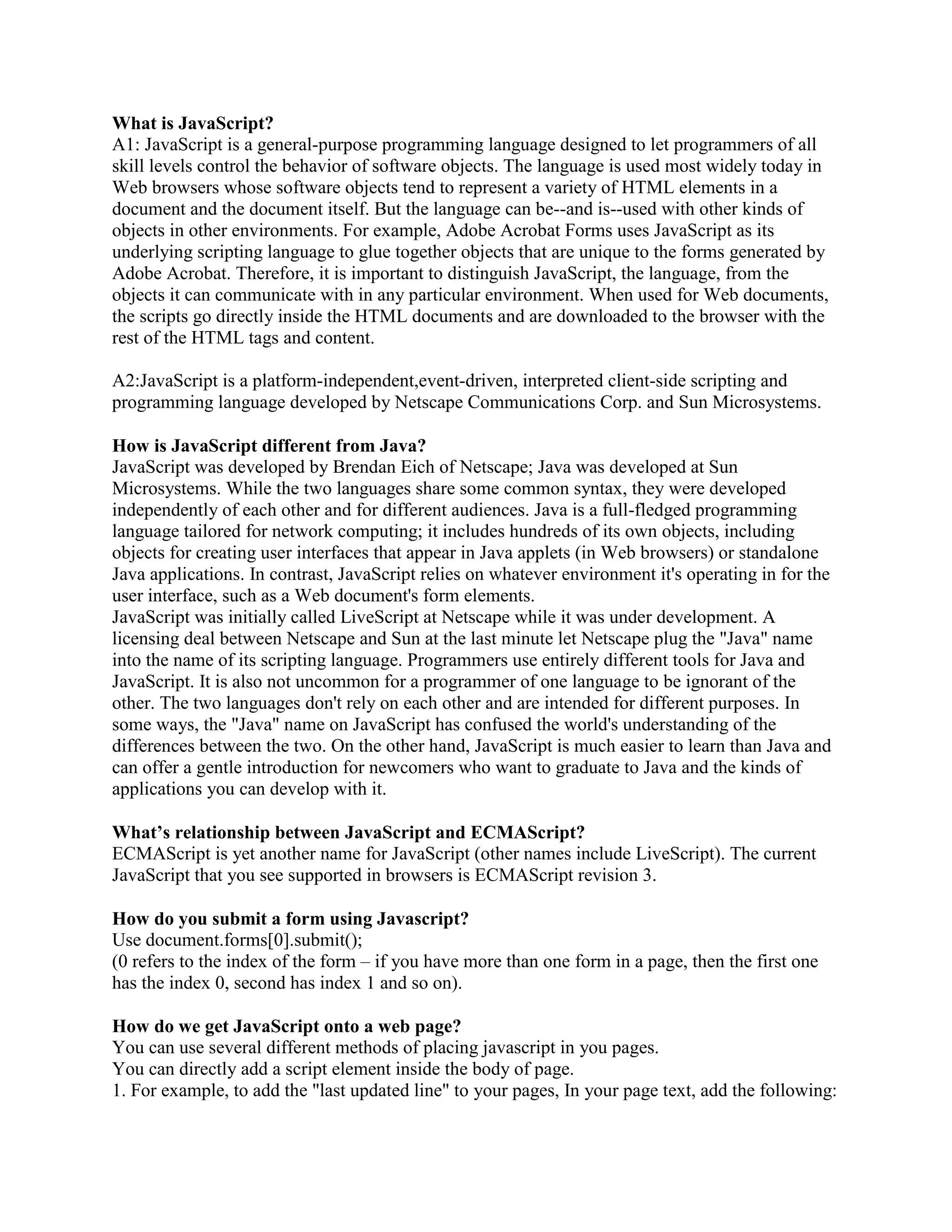 What Is Java Script Pdf