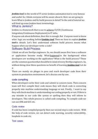 What is jenkins | DOCX | Web Development | Internet