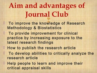 What is journal club an overview zoheb | PPT