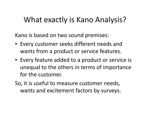 What is Kano Product Analysis Research Method | PPT