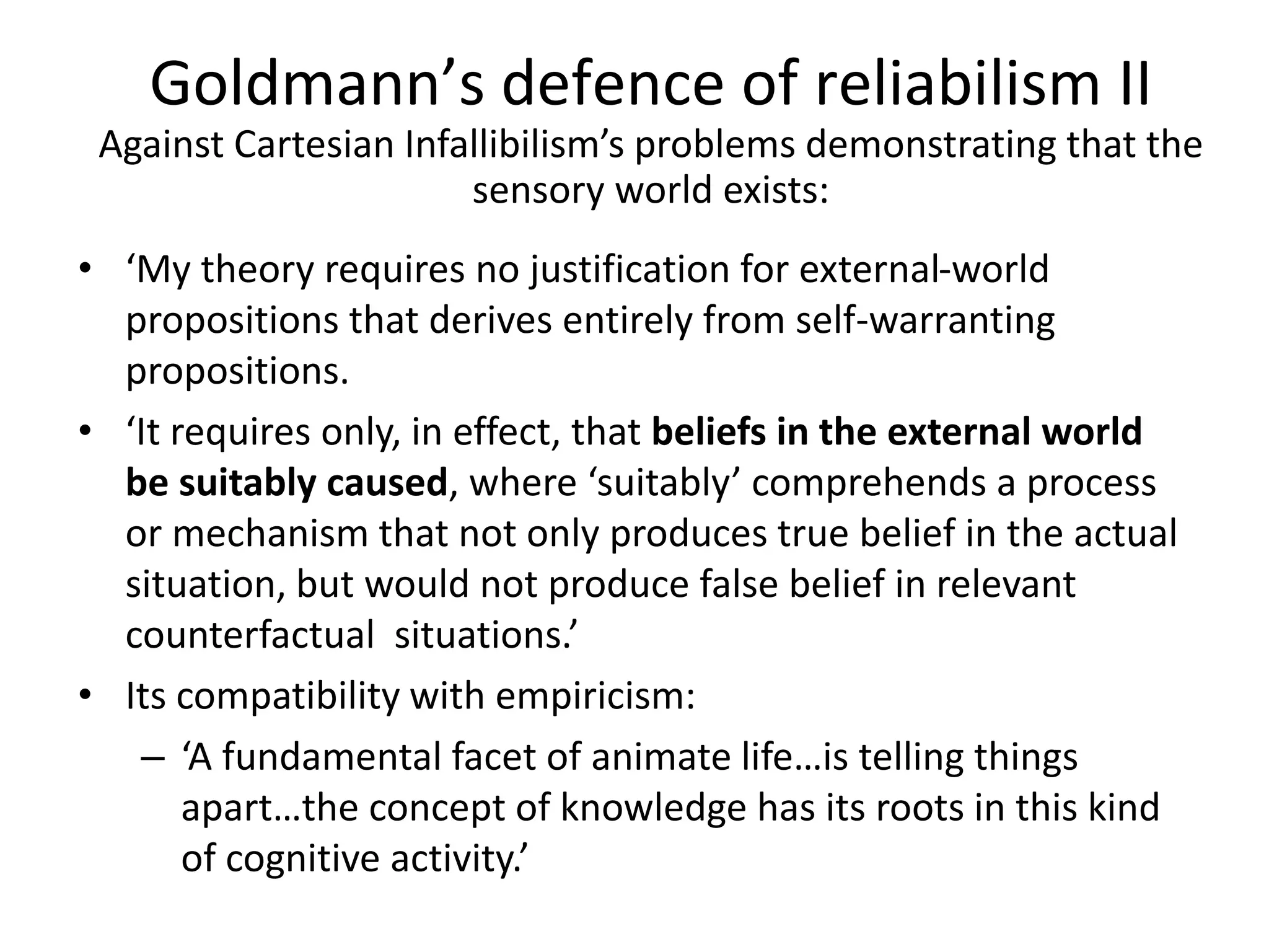 What is knowledge 2016 revision reliabilism | PPTX