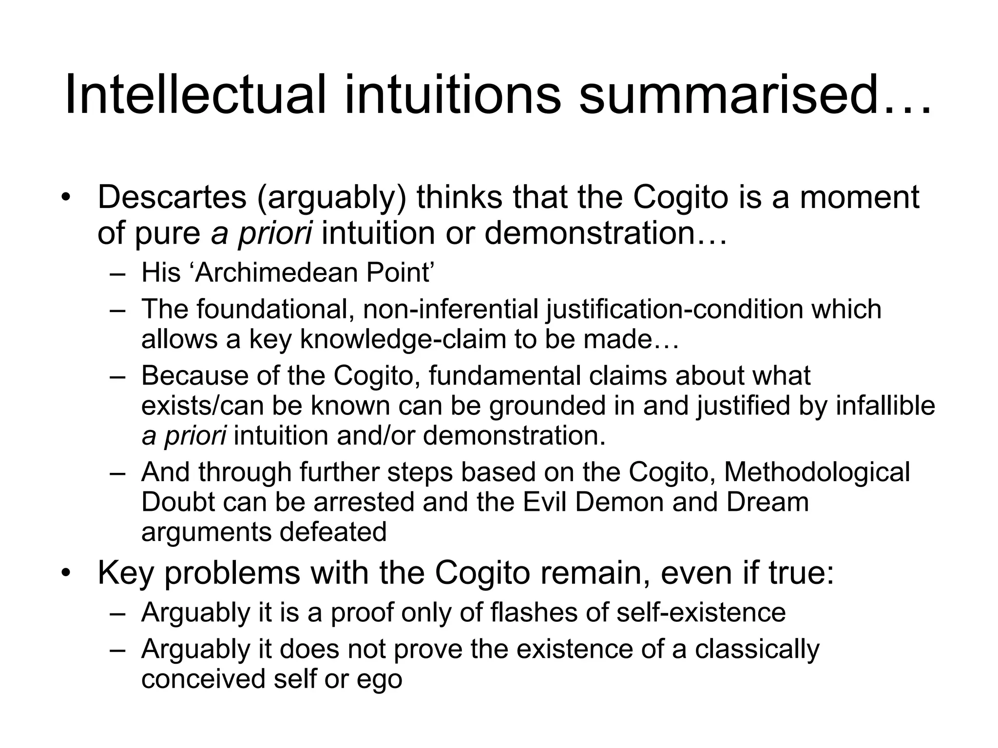 What is knowledge 2016 revision the cogito, the trademark argument | PPTX