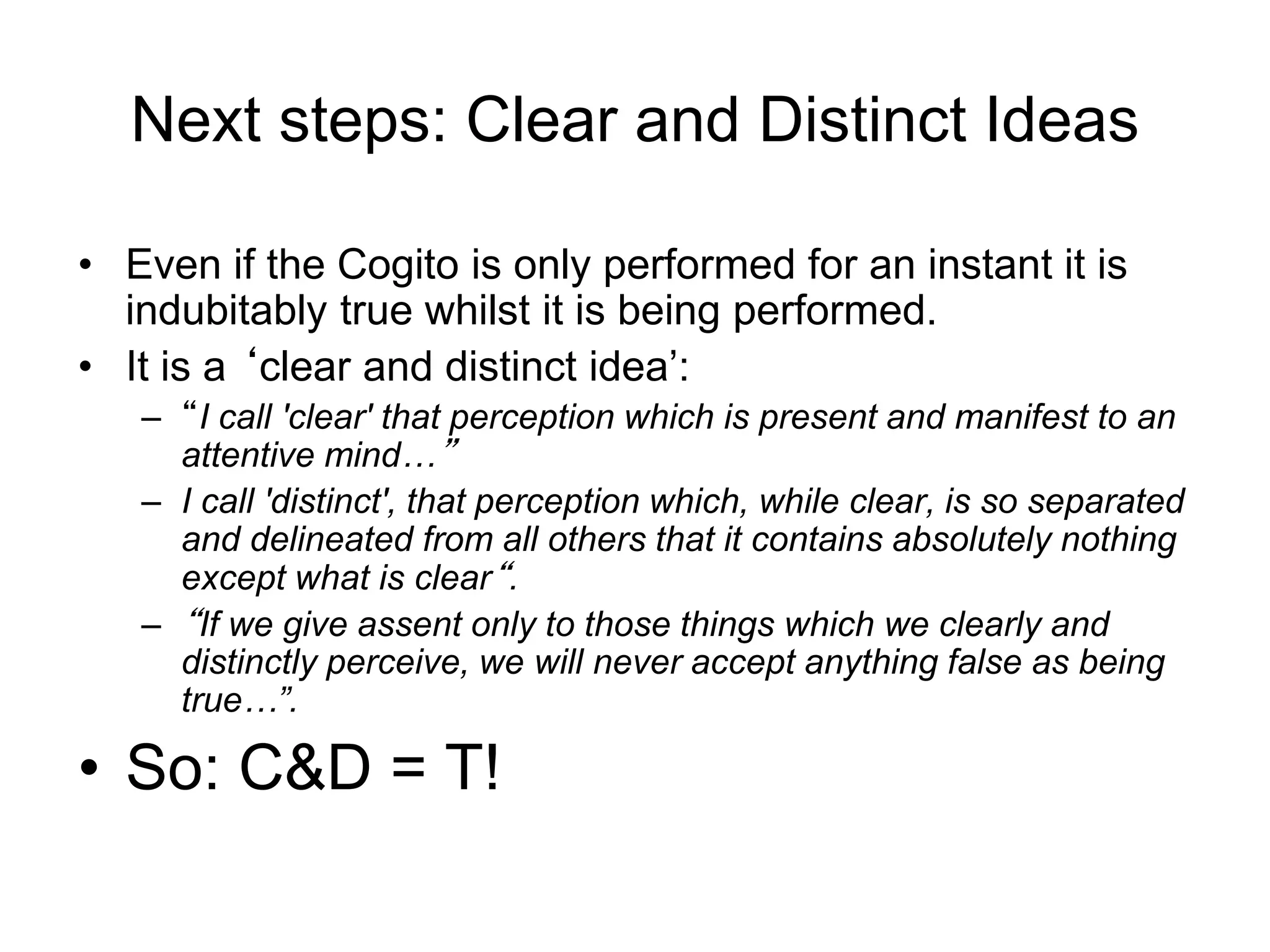 What is knowledge 2016 revision the cogito, the trademark argument | PPTX