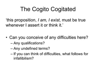 What is knowledge 2016 revision the cogito, the trademark argument | PPTX
