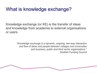 What is knowledge exchange? A brief intro | PPTX | Non-Profit ...