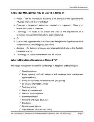 What is knowledge management | DOCX