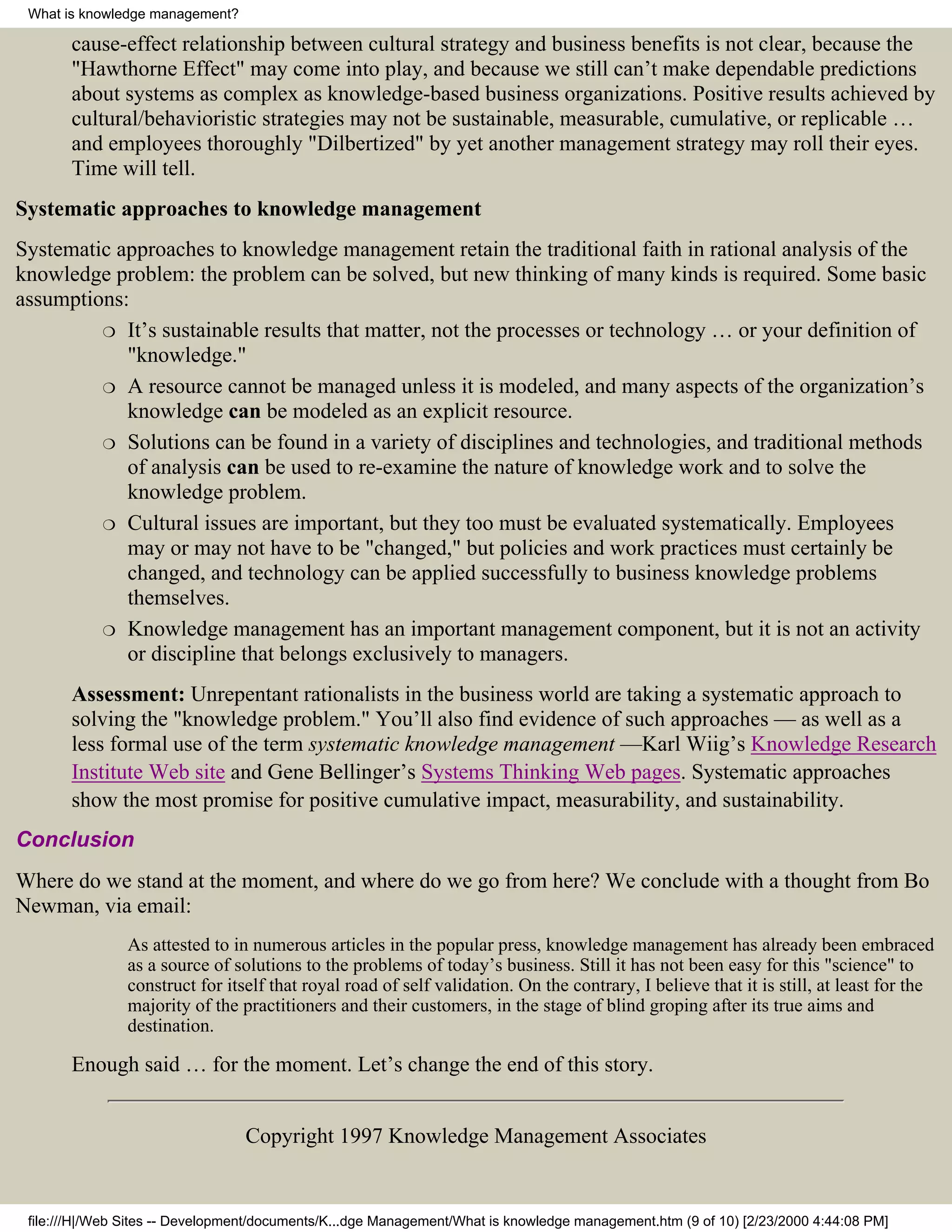 What is knowledge management | PDF