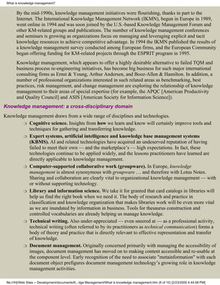 What is knowledge management | PDF