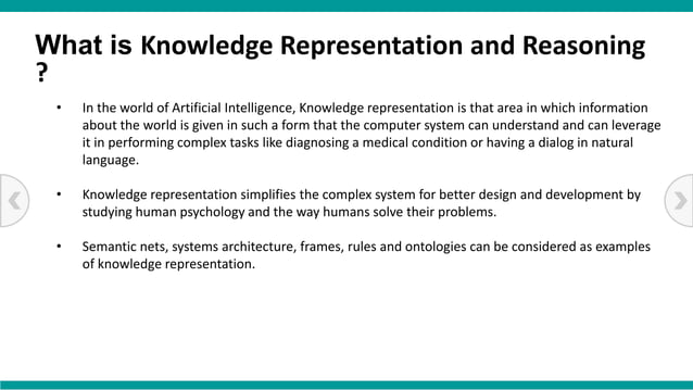 What is knowledge representation and reasoning ? | PPTX | Programming Languages | Computing