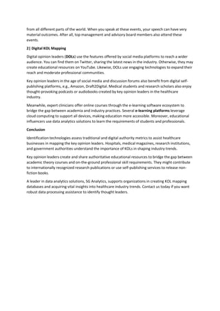 What is KOL Mapping in Healthcare | PDF