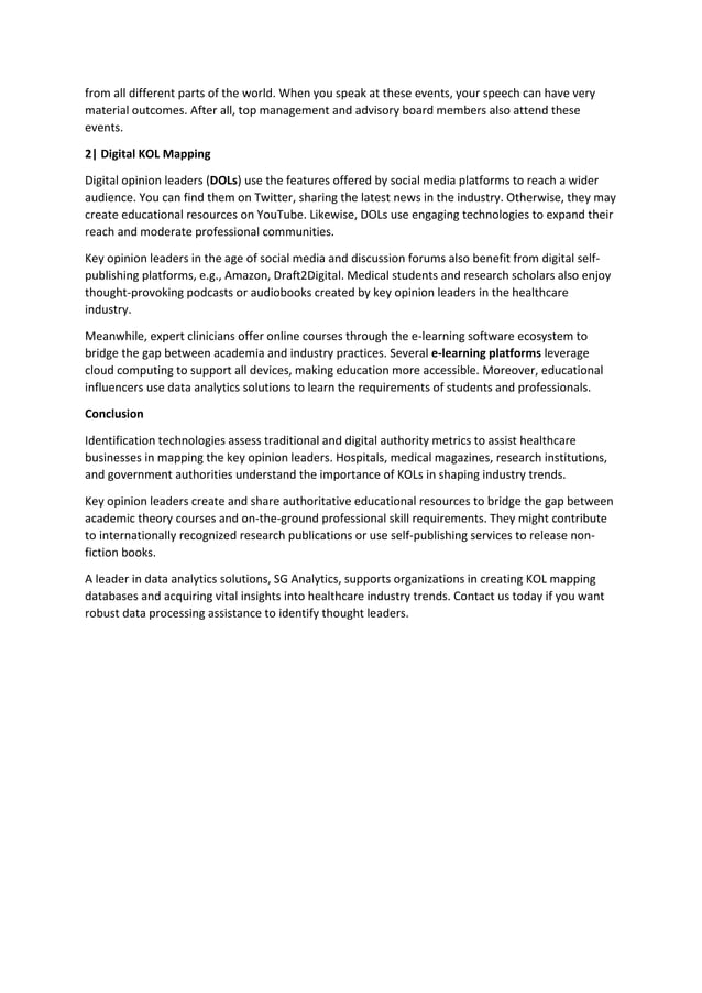 What is KOL Mapping in Healthcare | PDF