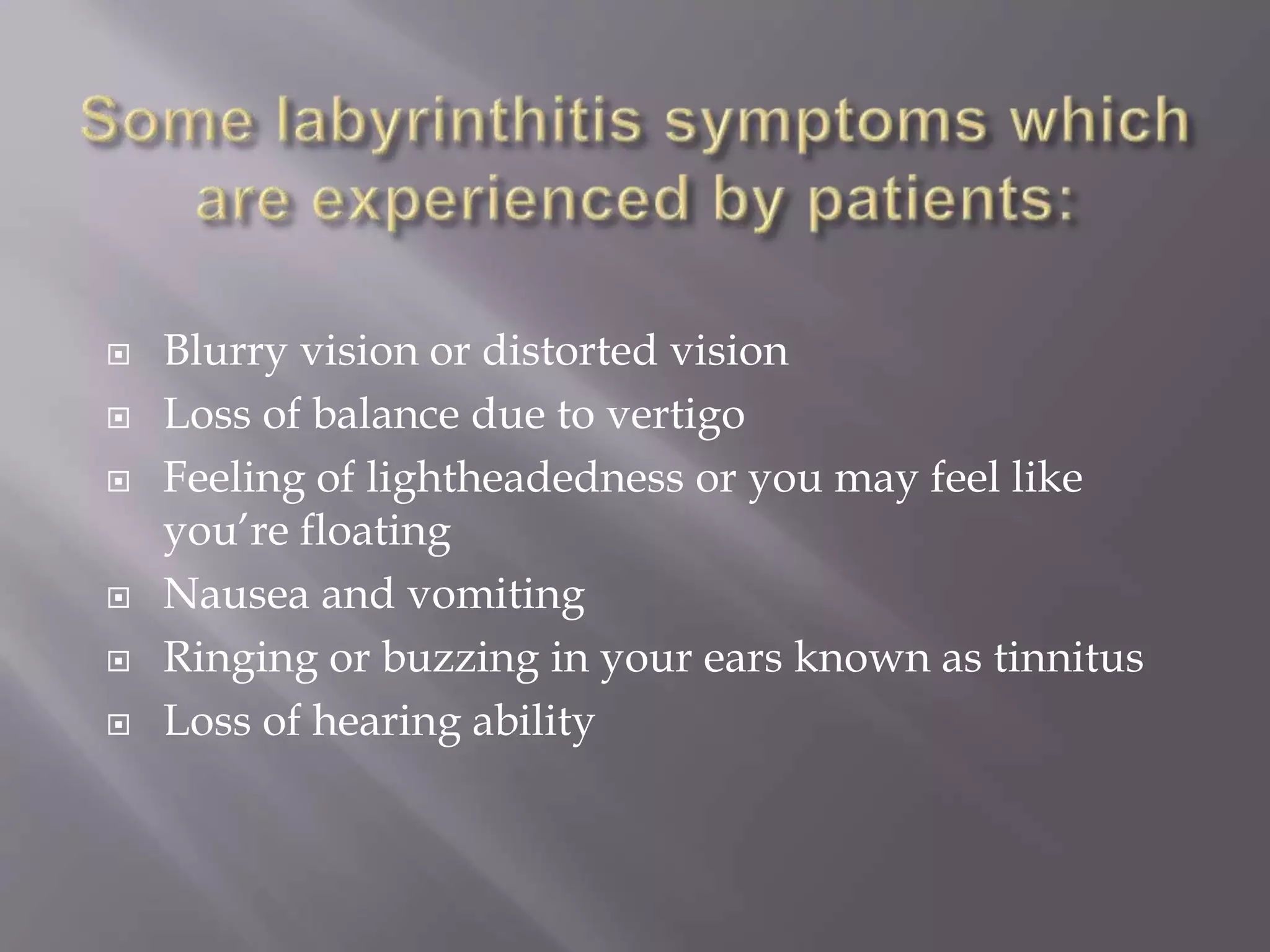 What is labyrinthitis | PPTX