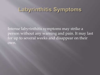 What is labyrinthitis | PPTX